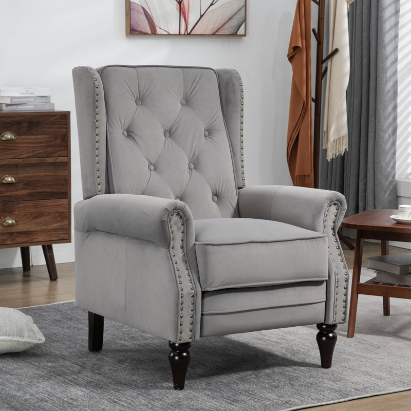 Charlton Home Deboser 28.5 Wide Upholstered Tufted Wingback Recliner Reviews Wayfair